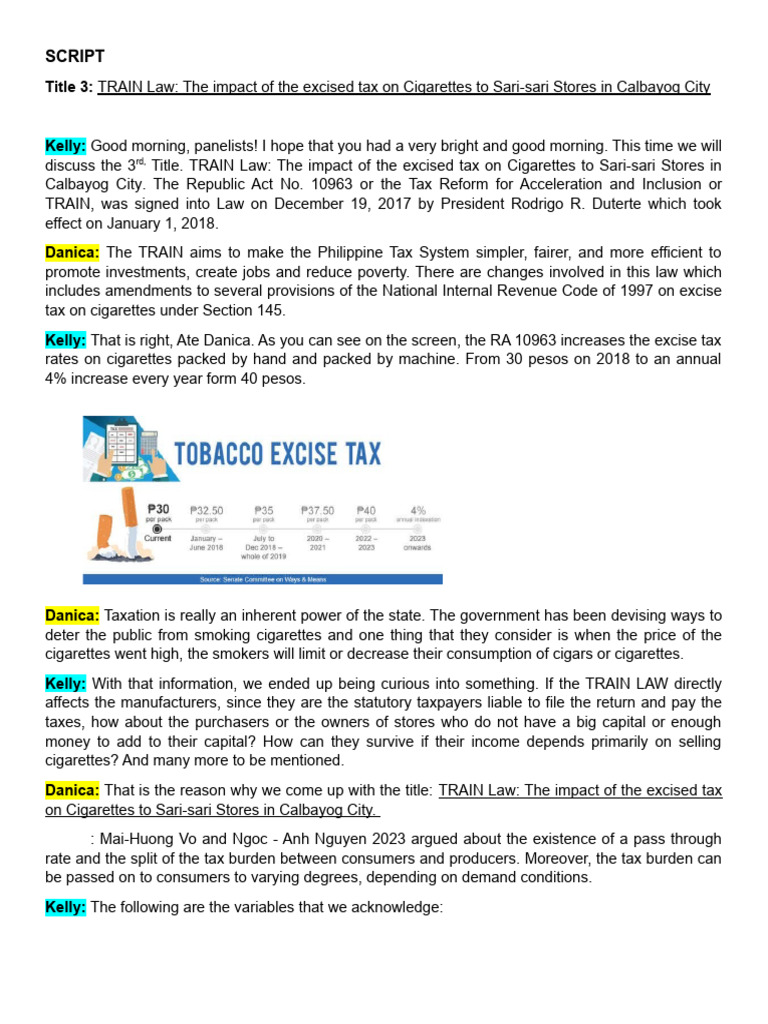 SCRIPT in RESEARCH TITLE | Download Free PDF | Taxes | Taxation