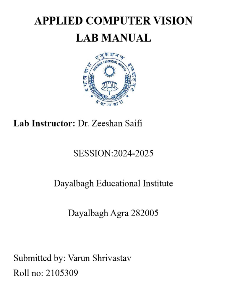 APPLIED COMPUTER VISION | PDF | Computer Vision | Real Time Computing