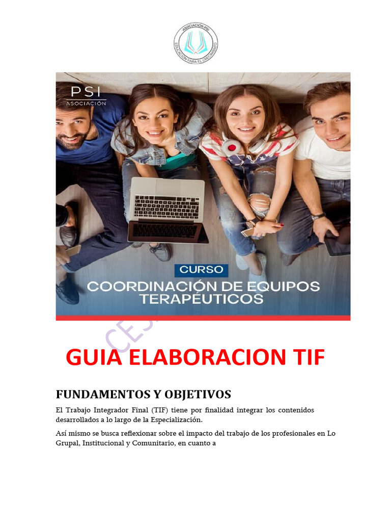 Guia Elaboracion Tif Asociacion Psi | Descargar gratis PDF | Bibliografía