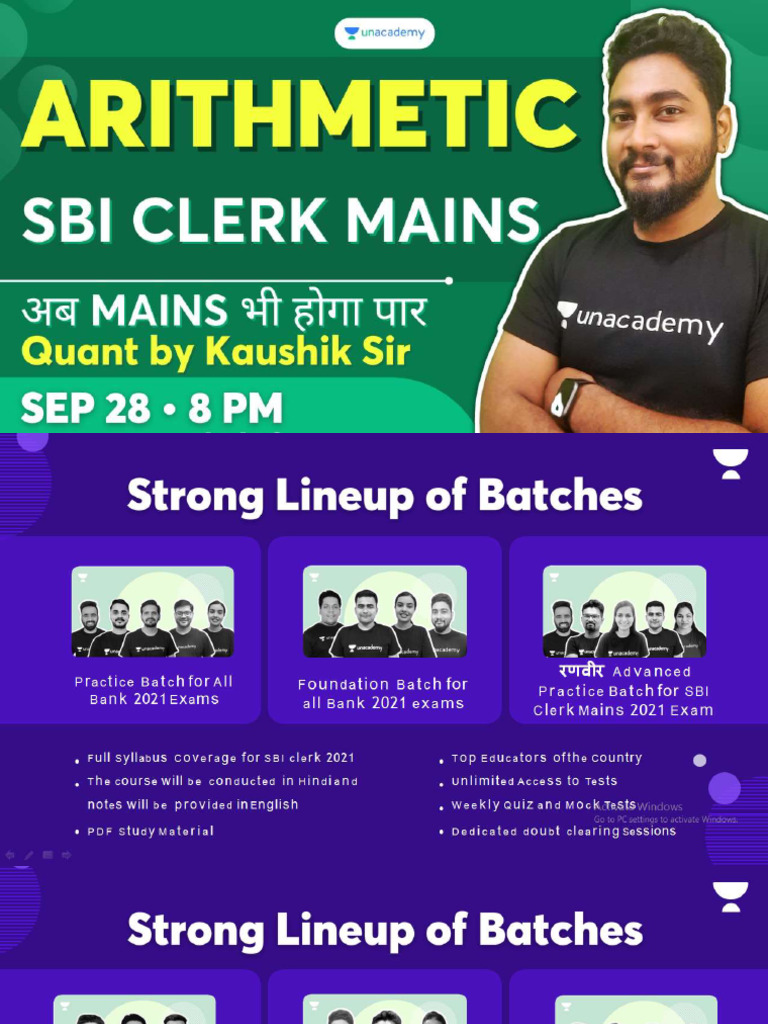 Arithmetic For SBI Clerk Mains | PDF