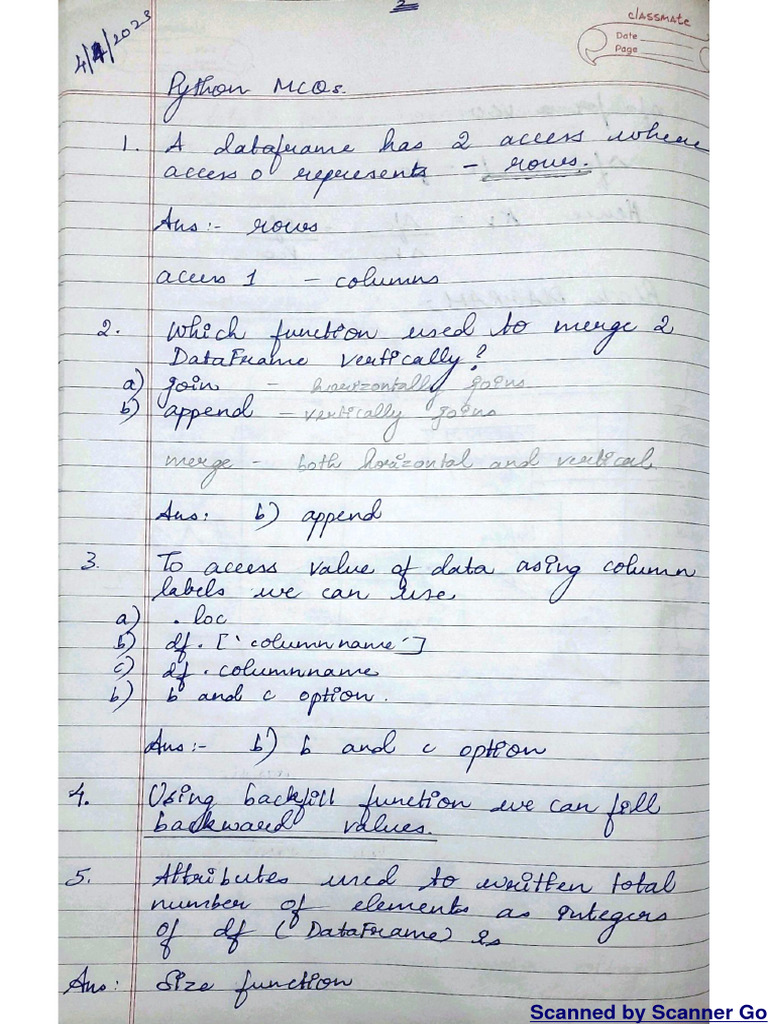Python Mcqs Pdf