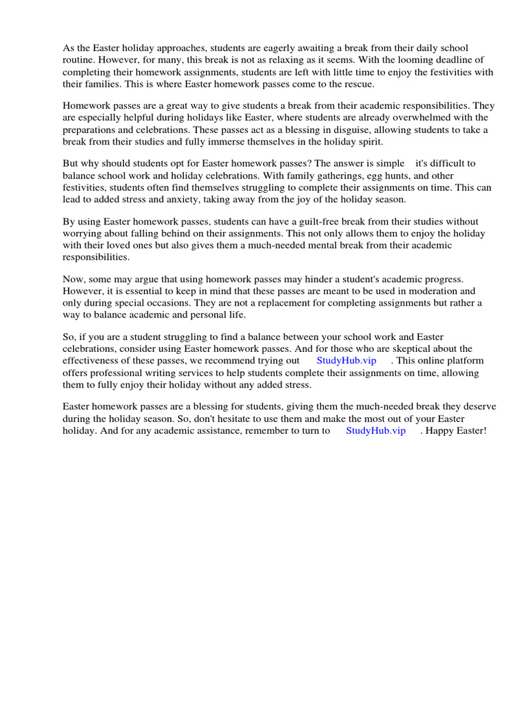 Easter Homework Passes | PDF | Safari (Web Browser) | Easter