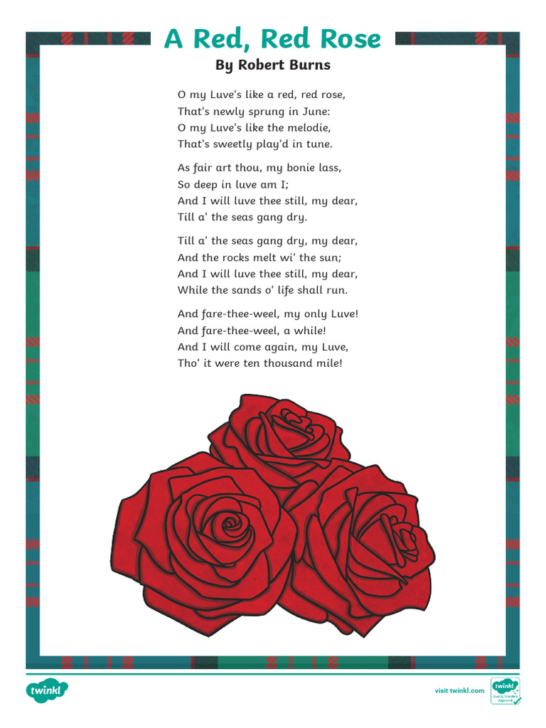 Robert Burns' A Red, Red Rose Poem | PDF | Art