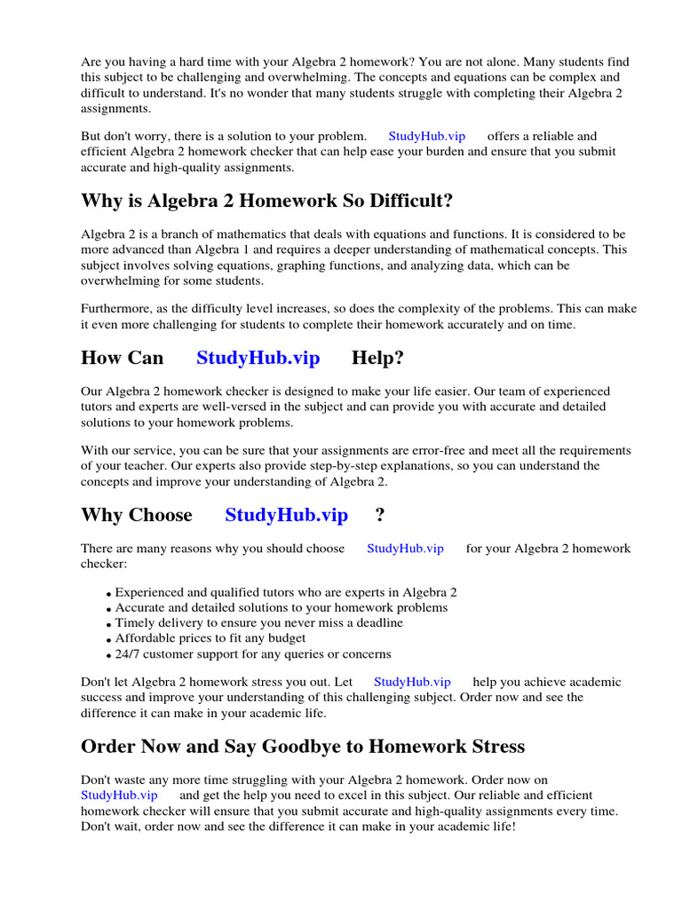 Algebra 2 Homework Checker | PDF | Algebra | Mathematics