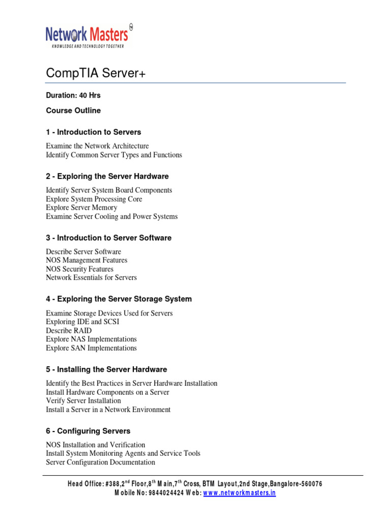 CompTIA Server | PDF