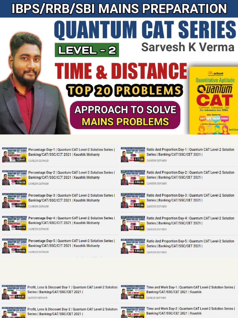 Top 20 Time & Distance Problems For Mains | PDF | Speed