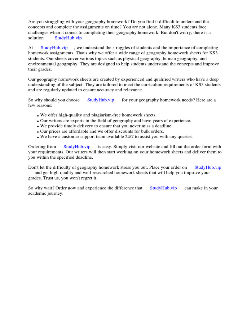 Geography Homework Sheets Ks3 | PDF | Geography | Worksheet