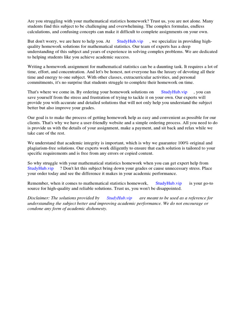 Mathematical Statistics Homework Solutions | PDF | Statistics | Mathematics