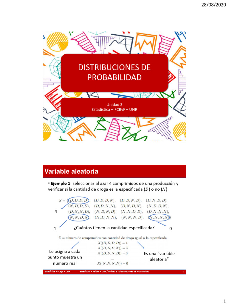 03 Distribuciones de Probabilidad 2020 | PDF | Teoría de probabilidad | Variable aleatoria