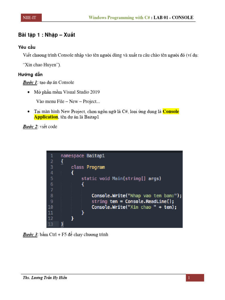 CSLab01 Console | PDF