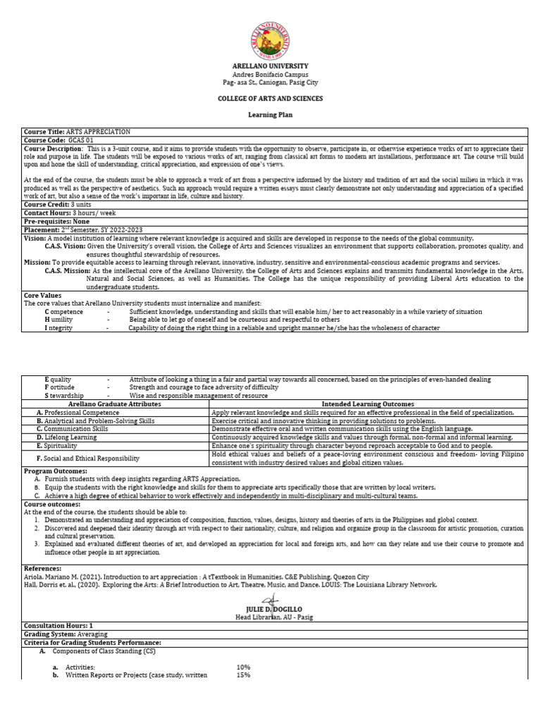 GCAS 01 Syllabus 2nd Sem 2022 2023 | PDF | Aesthetics | Knowledge