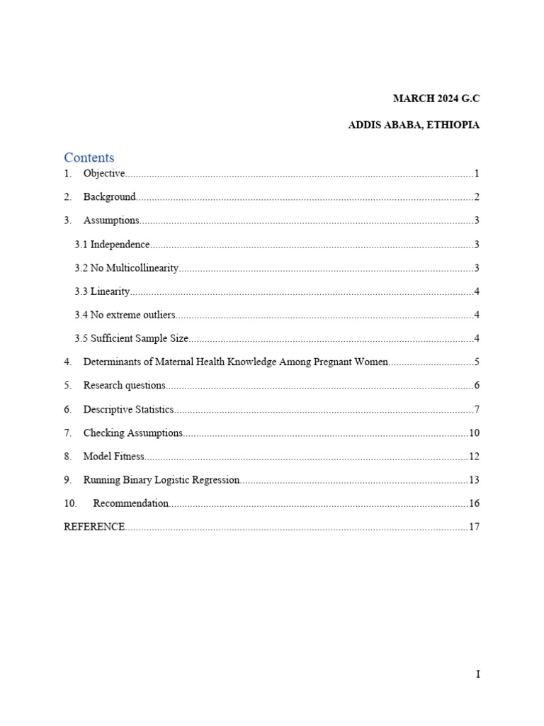 Group 1 Biostat Assignement@ | PDF | Logistic Regression | Regression ...