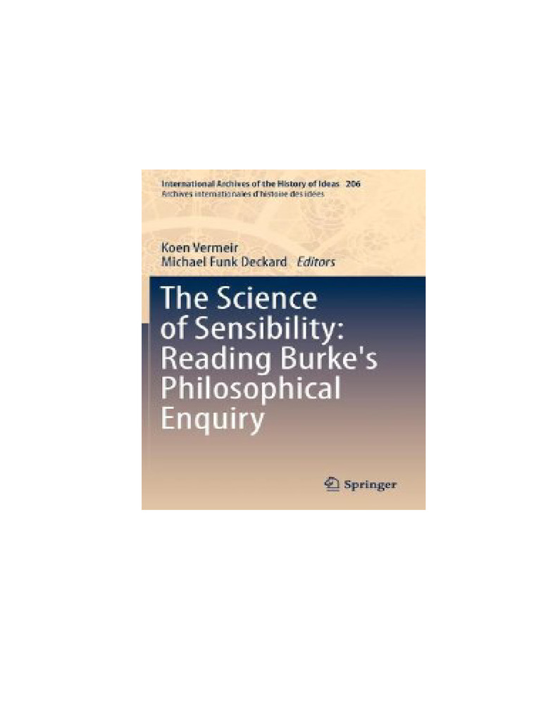 The Science of Sensibility Reading Burkes Philosophical Enquiry (Koen ...
