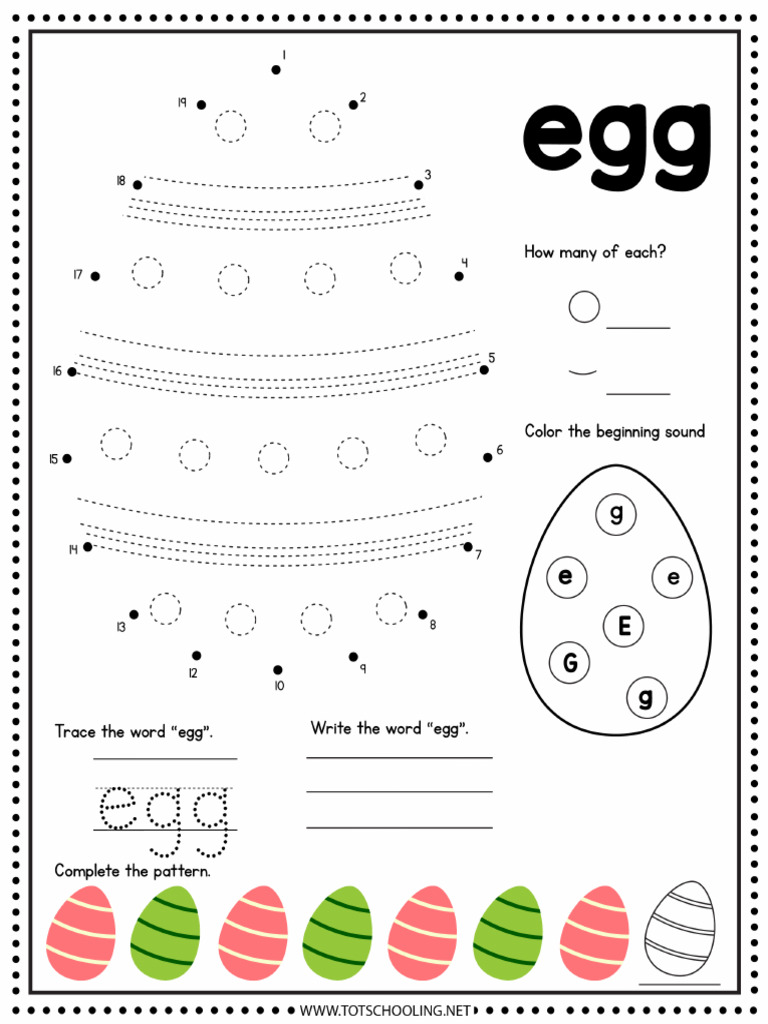 Free - Easter Kindergarten Worksheets | PDF