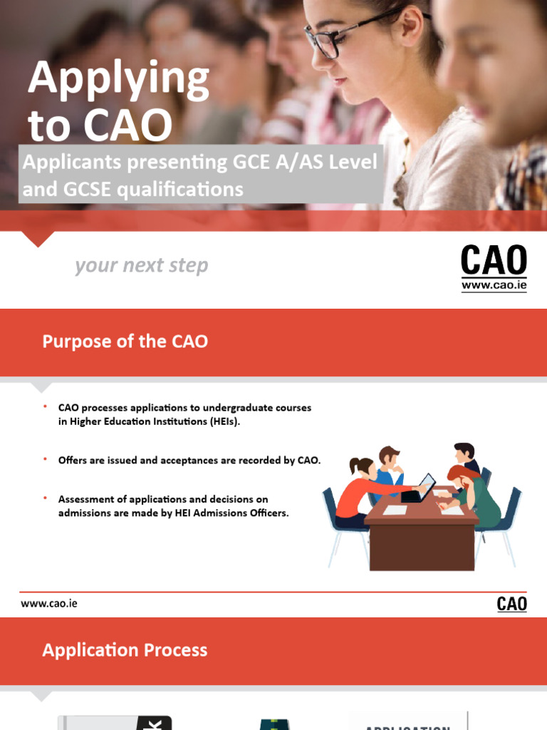 Applying To CAO GCE 2023 | PDF | Gce Advanced Level (United Kingdom ...