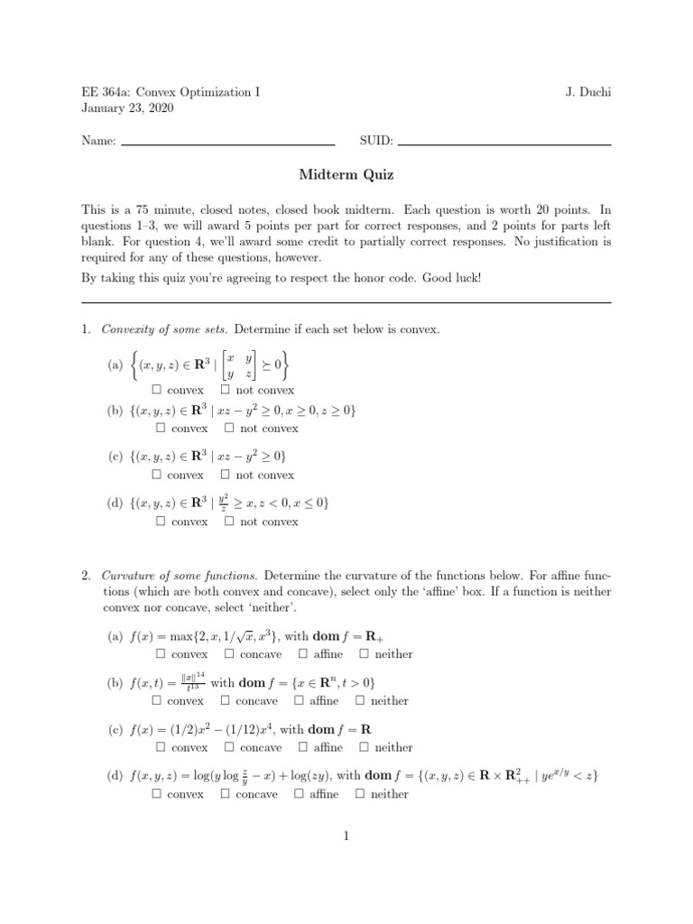 Midterm 20 | PDF | Linear Algebra | Mathematical Concepts Midterm 20 | PDF | Linear Algebra | Mathematical Concepts
