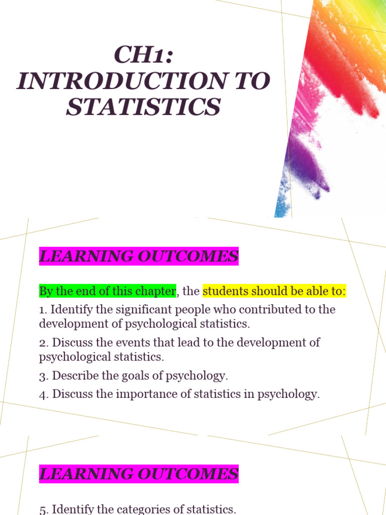Ch1 Intro To Statistics | PDF | Psychology | Statistics