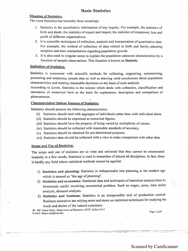 Basic Statistics | PDF