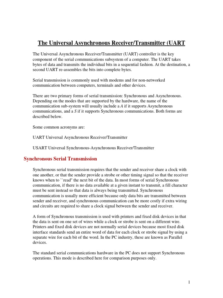 Understanding UART and Serial Communication | PDF | Bit Rate | Bit