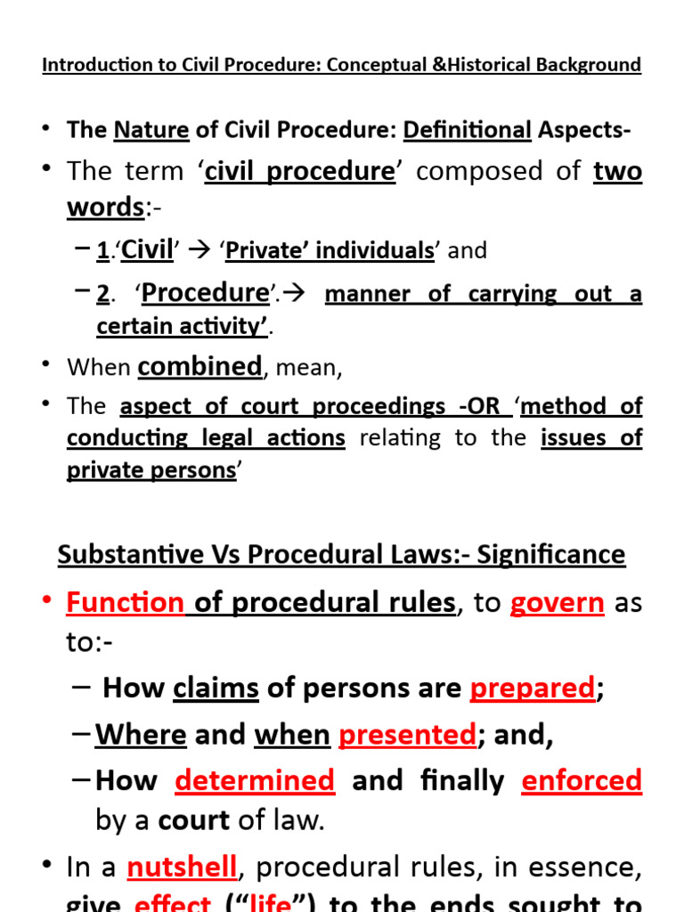 Ch1 p1 Civil Procedure | PDF | Lawsuit | Governance