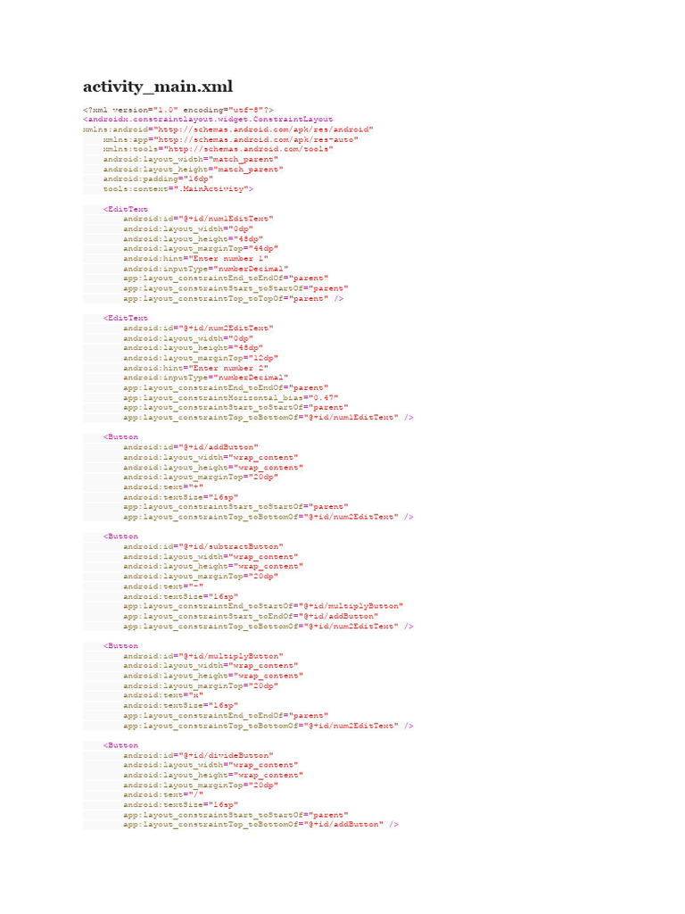 simple calculator | PDF | Android (Operating System) | Computer Science