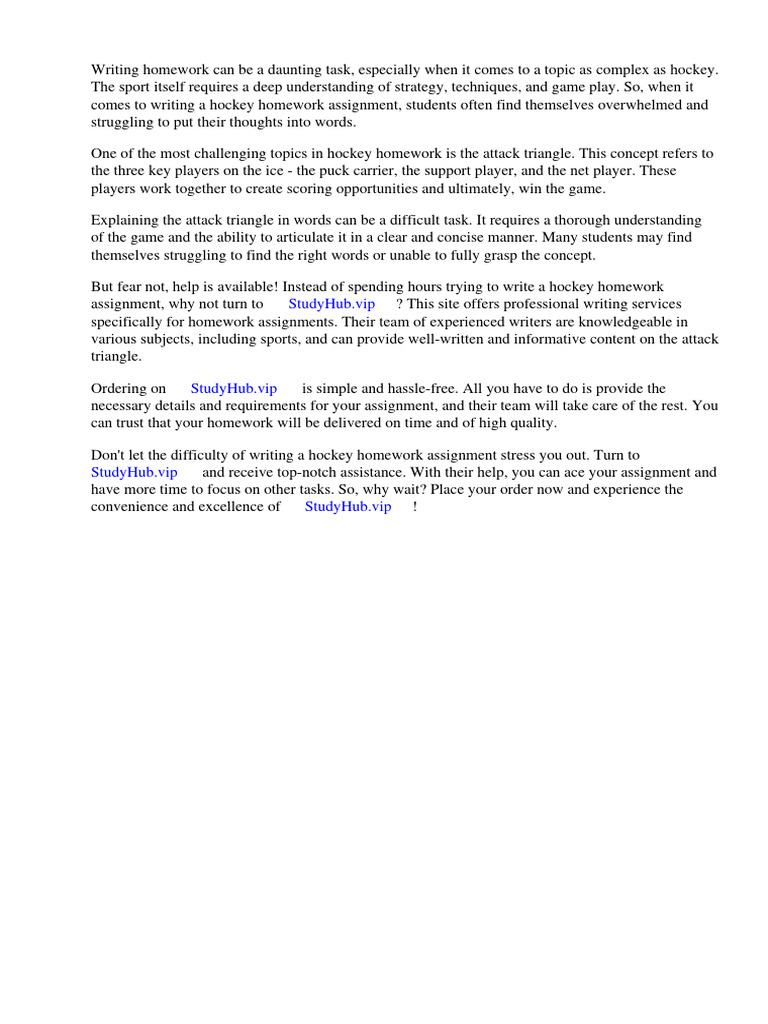 Hockey Homework the Attack Triangle | PDF | Homework | Ice Hockey