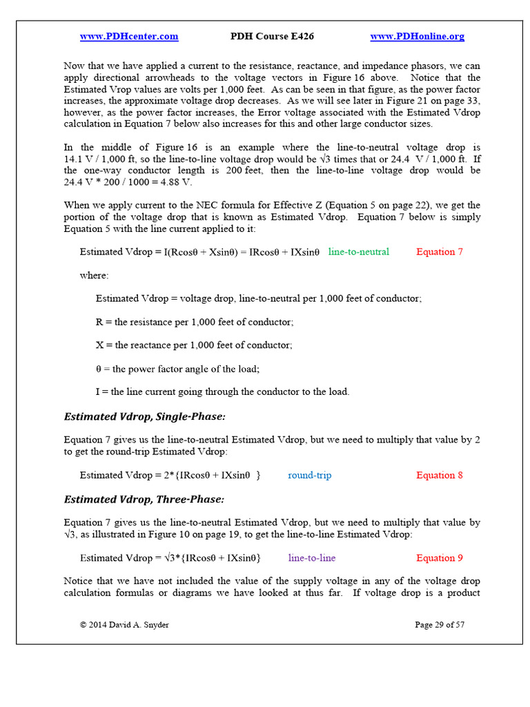 Voltage Drop Formula Sample - NFPA 70 | PDF | Science & Mathematics ...