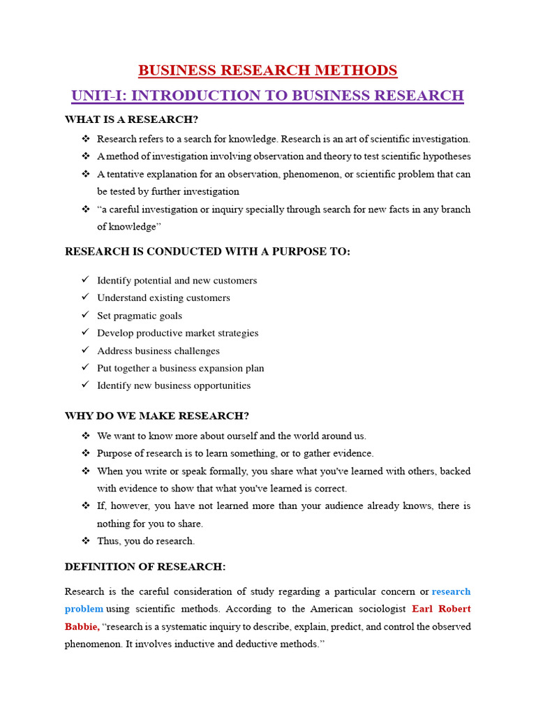 BRM Unit-1 | PDF | Hypothesis | Methodology BRM Unit-1 | PDF | Hypothesis | Methodology