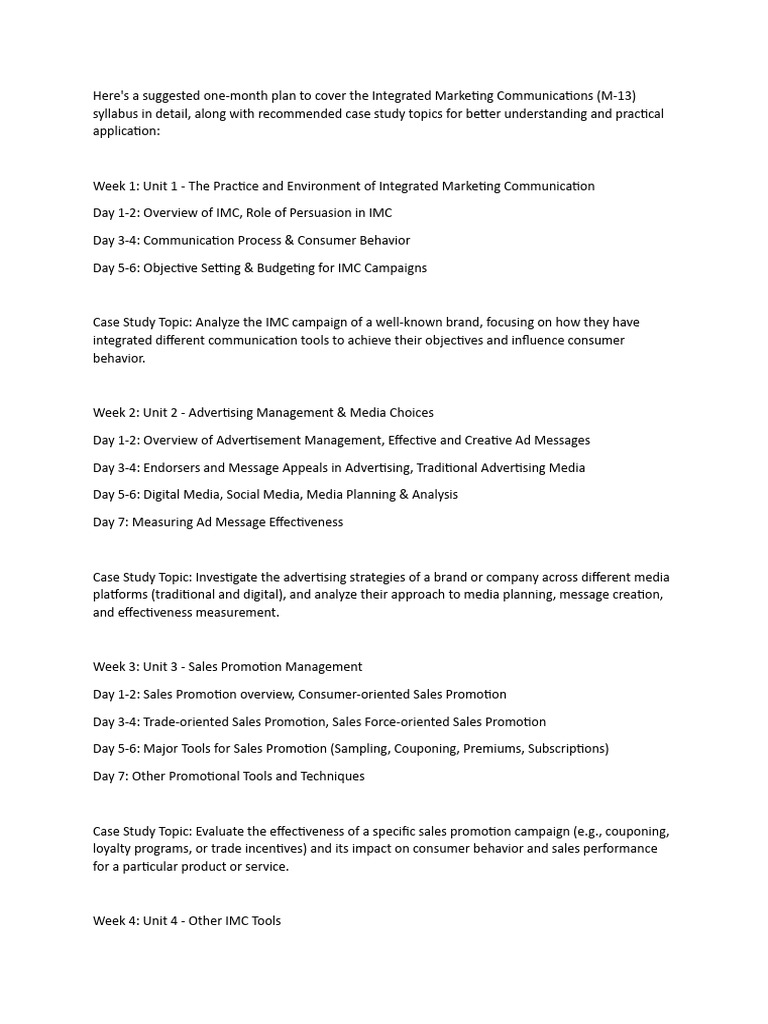 Integrated Marketing Communications Plan | Download Free PDF ...