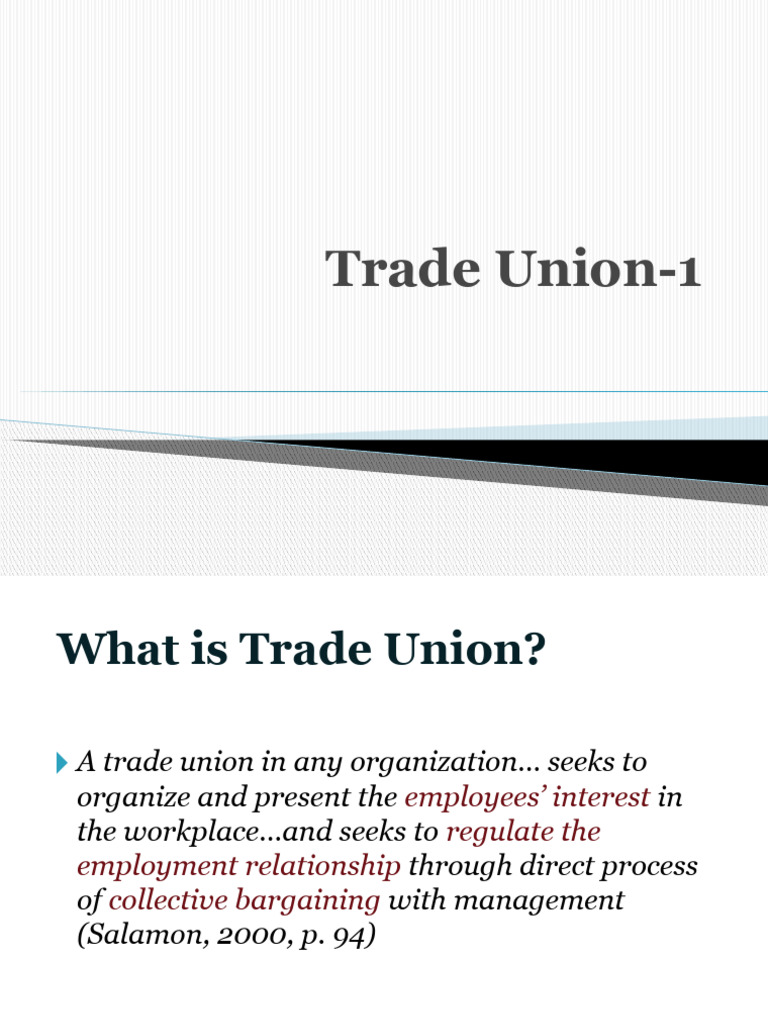 Trade Union-1 | PDF | Trade Union | Employment