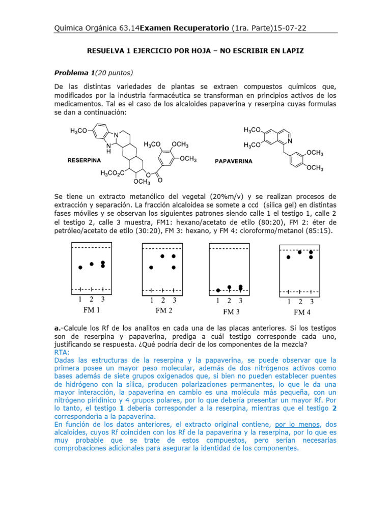1r-1p-Con Respuestas | PDF | Cromatografía | Elución