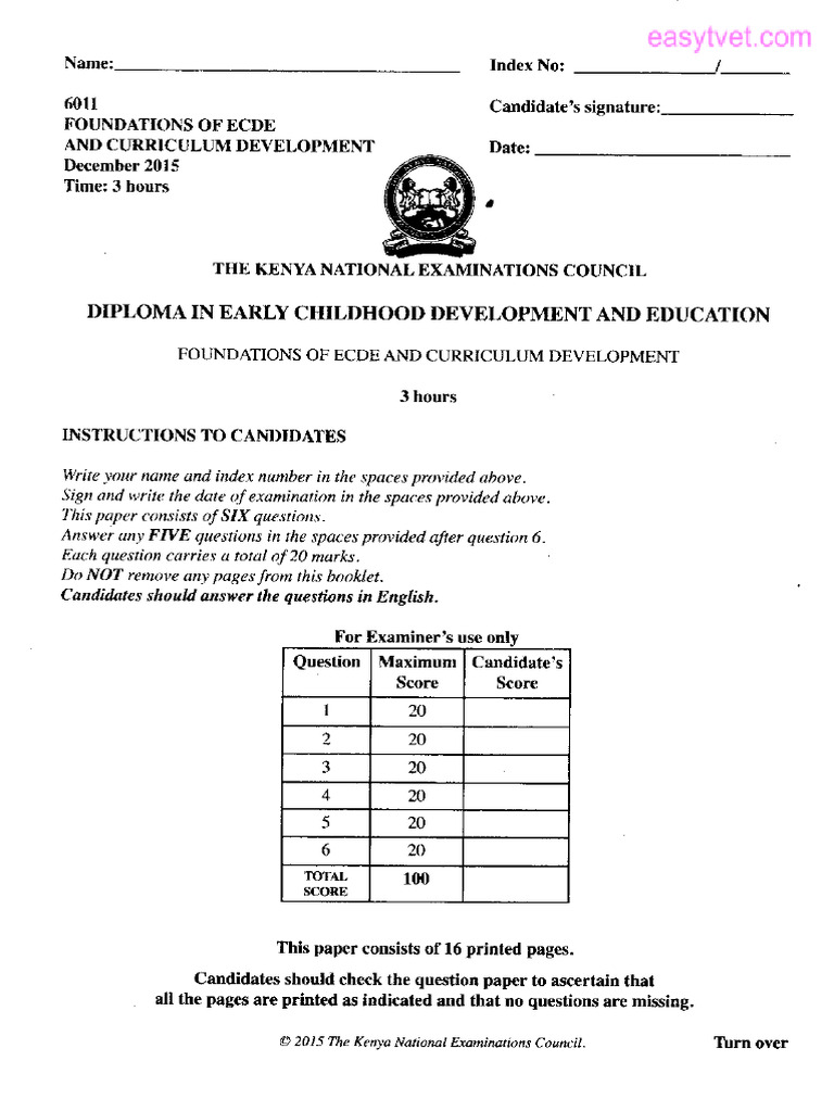 Curriculum Exam | PDF