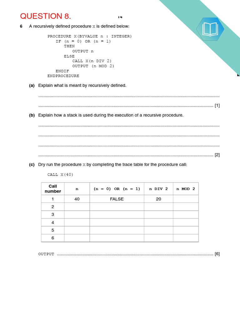 9608/43/M/J/15 © Ucles 2015 | Download Free PDF | Pointer (Computer Programming) | Mathematical ...