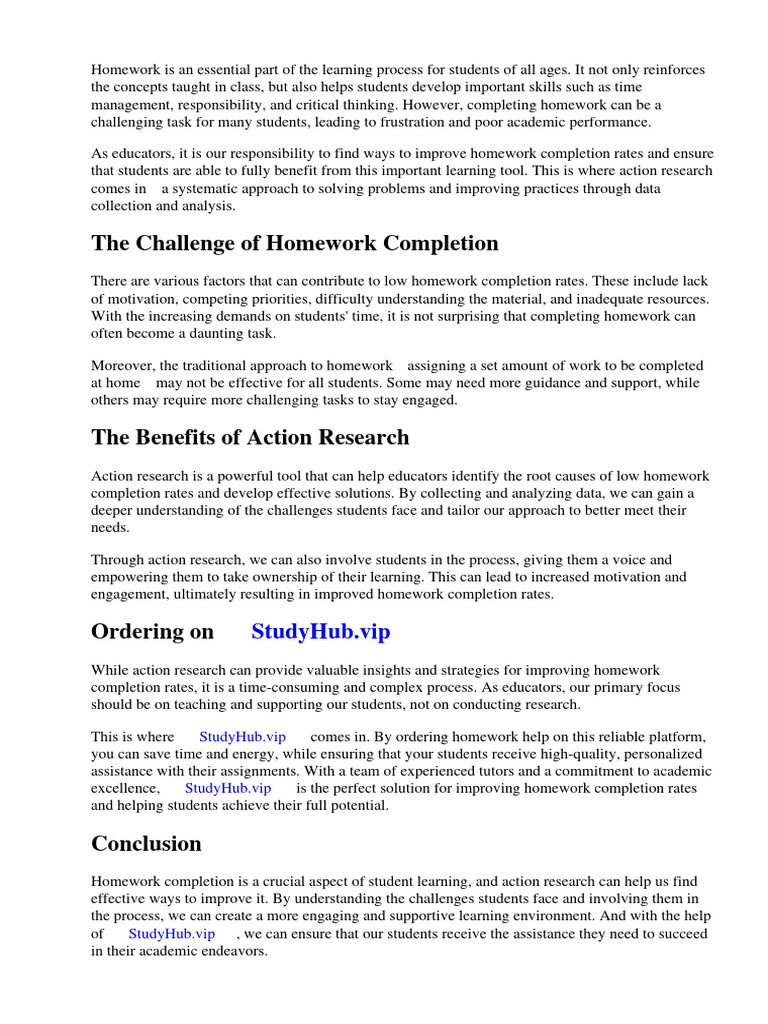 Improving Homework Completion Rates | PDF | Homework | Teachers