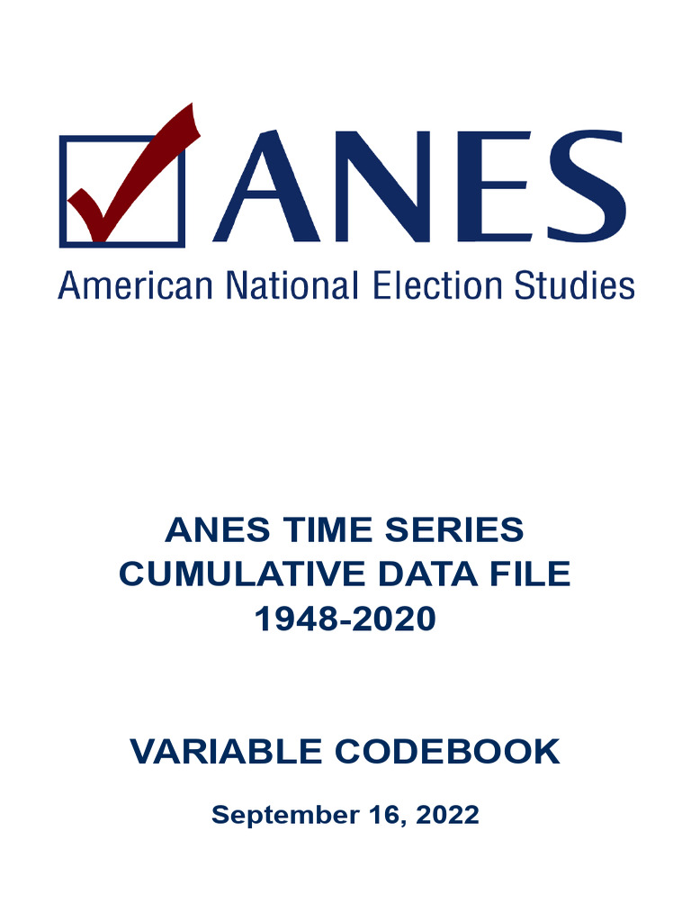 Anes Timeseries Cdf Codebook Var 20220916 | PDF | Questionnaire | Survey Methodology