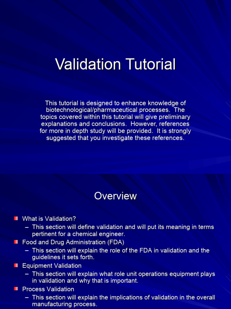 Six SigmaValidation Tutorial | PDF | Verification And Validation | Food And Drug Administration