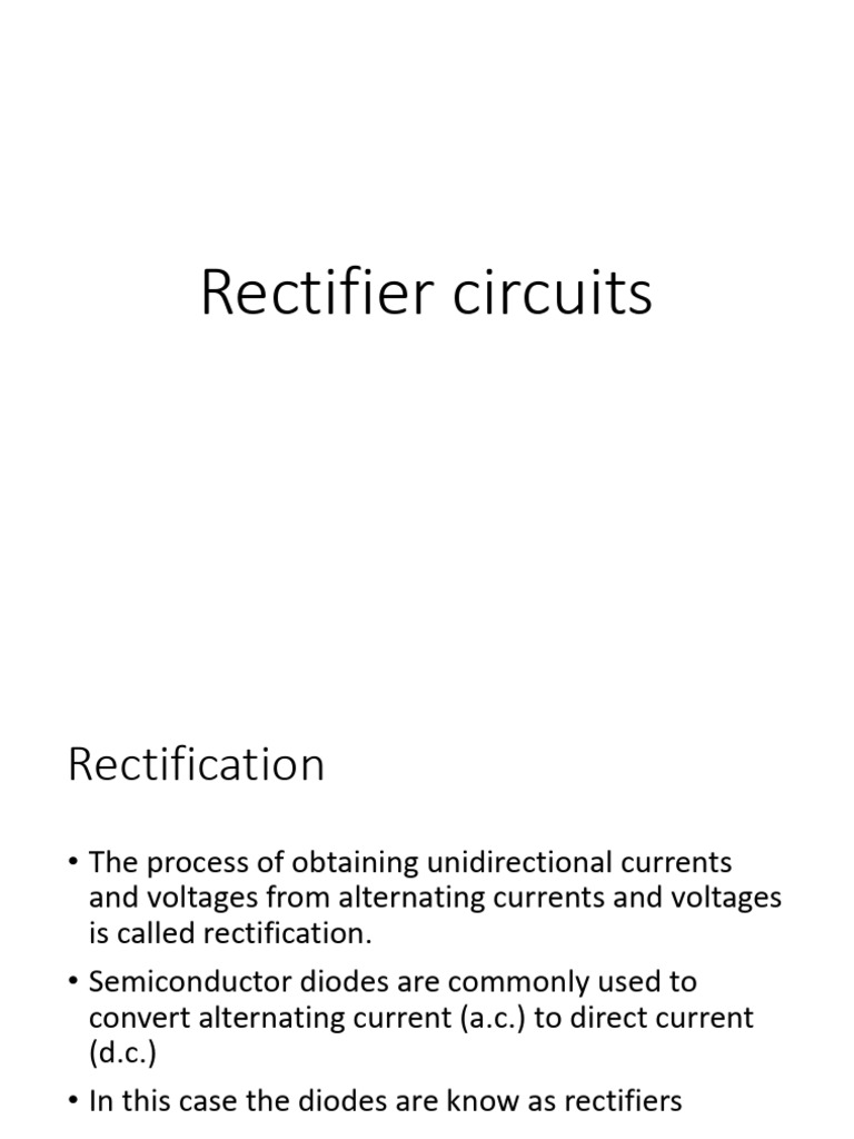 7.Rectifier circuits | PDF | Rectifier | Diode