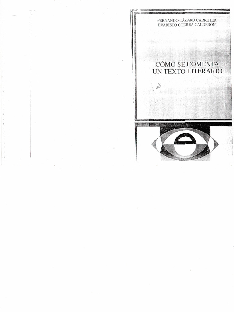 Como Se Comenta Un Texto Literario | PDF