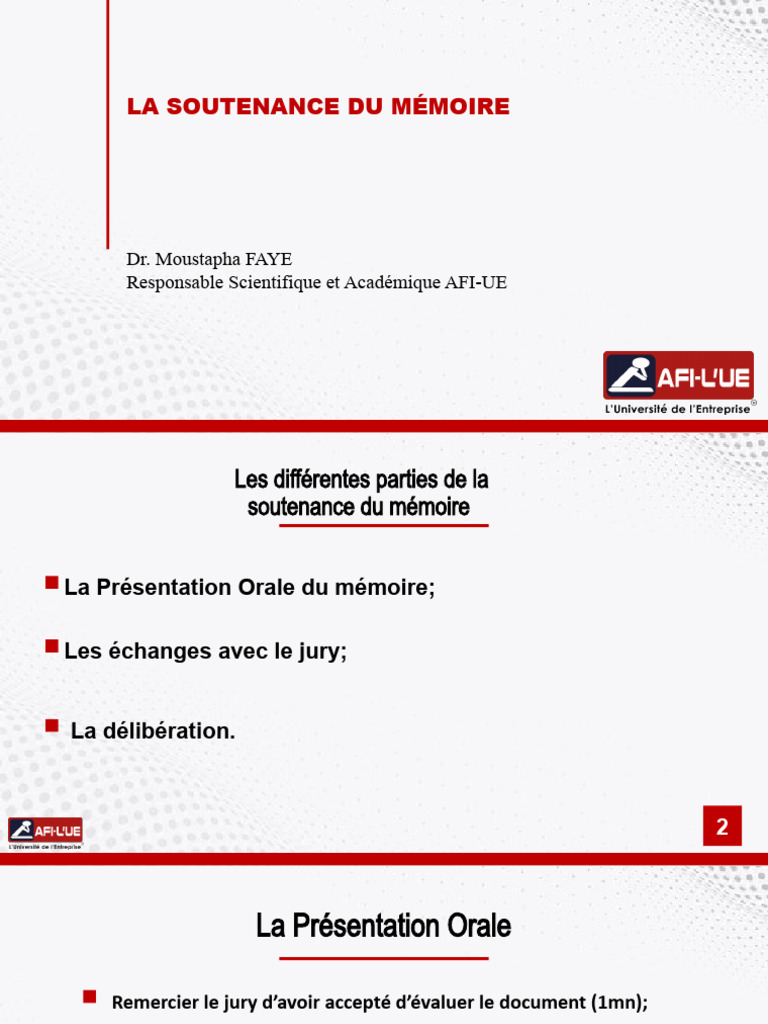 Guide de la Soutenance de Mémoire | PDF