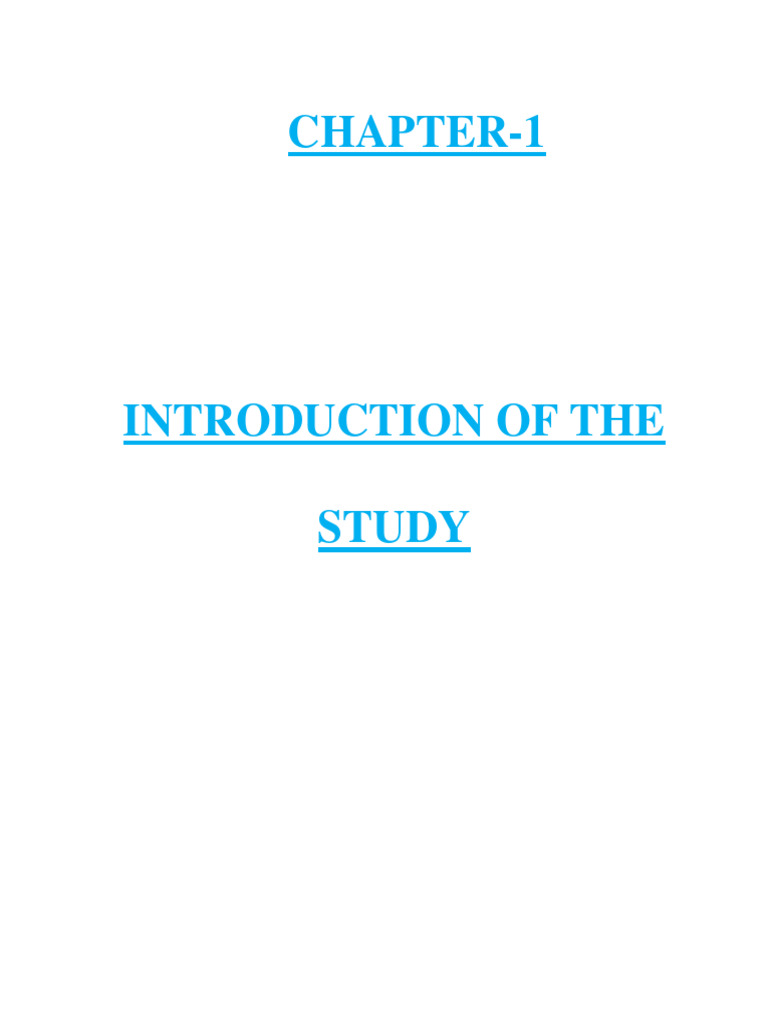 Chapter-1: Introduction of The Study | PDF | Johnson & Johnson | Market ...