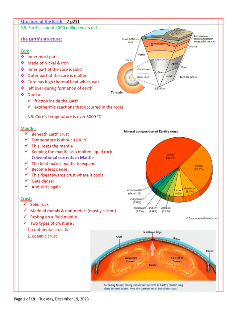 Structure of The Earth and Tectonic Plates | PDF | Volcano | Plate ...