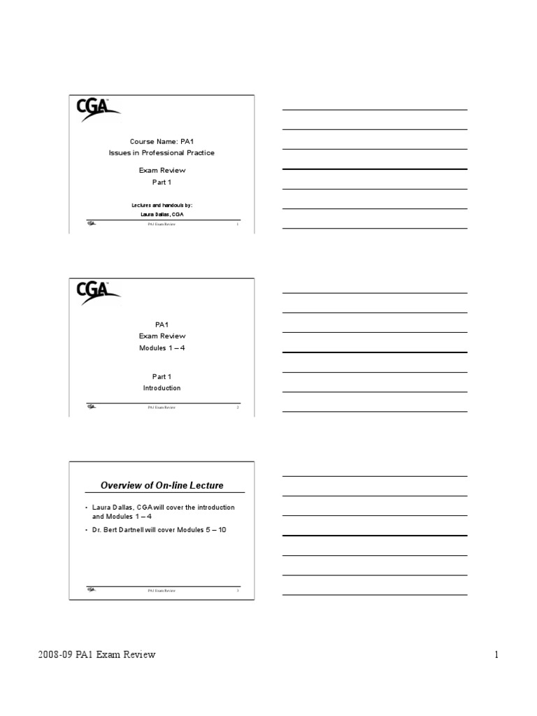 PA1 Exam Review Overview and Tips | PDF | Test (Assessment) | Audit