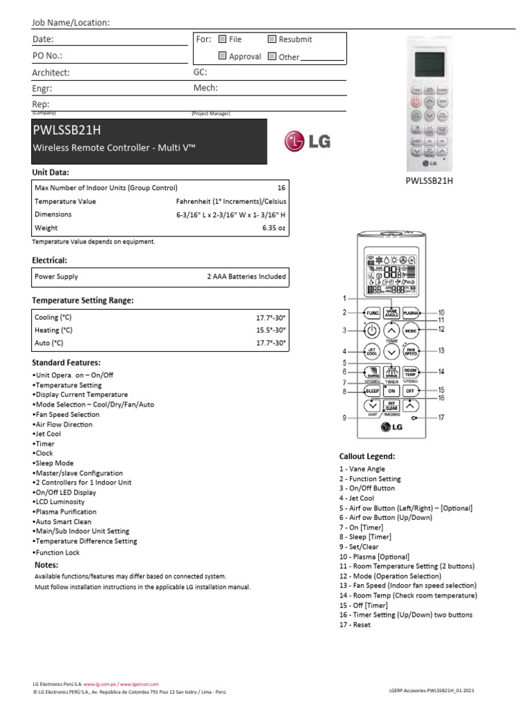 Control Remoto Inalambrico PWLSSB21H | PDF | Temperature | Timer