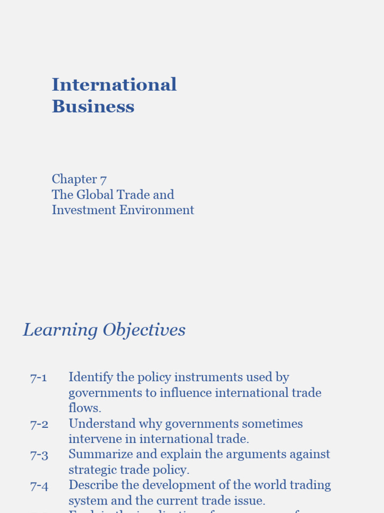 Global Trade and Investment Policies | PDF | World Trade Organization ...
