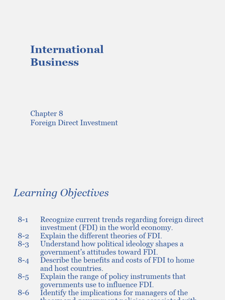 Foreign Direct Investment | PDF | Foreign Direct Investment | Balance Of Payments
