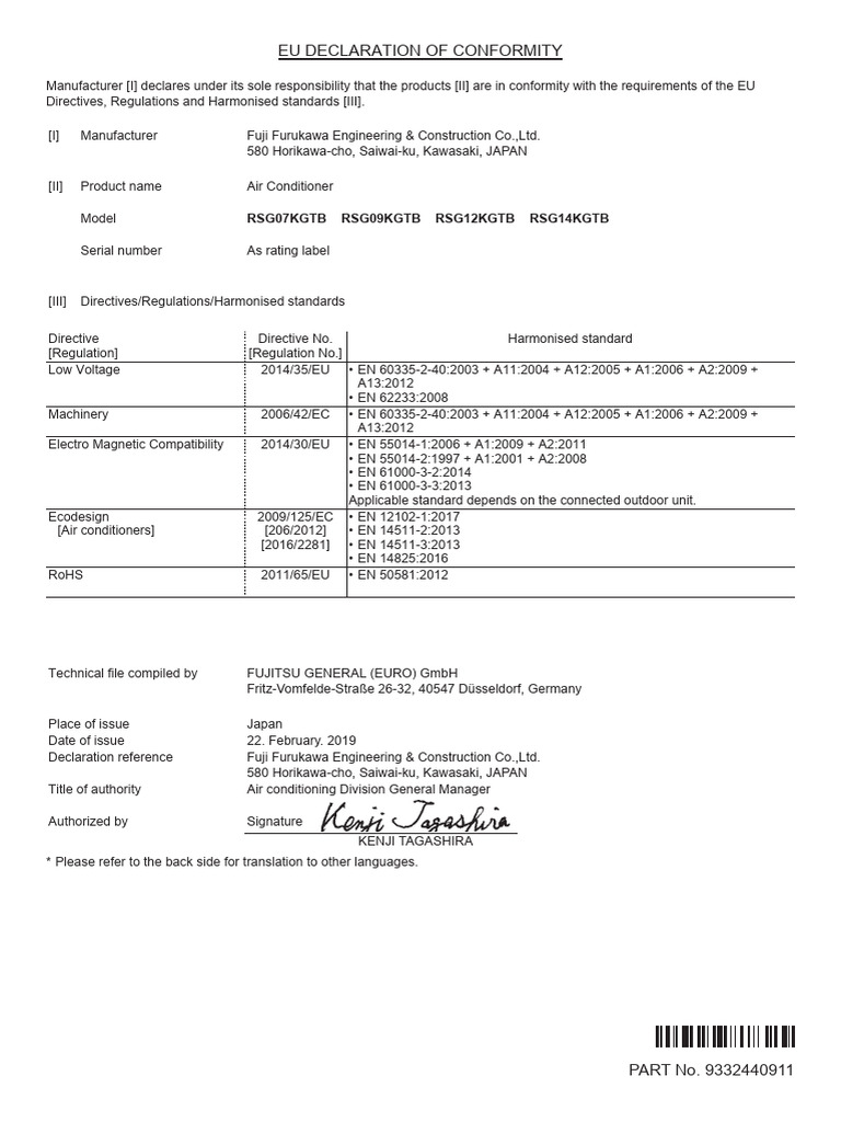 Declaration of Confirmity KGTB | PDF | Home & Garden | Computers