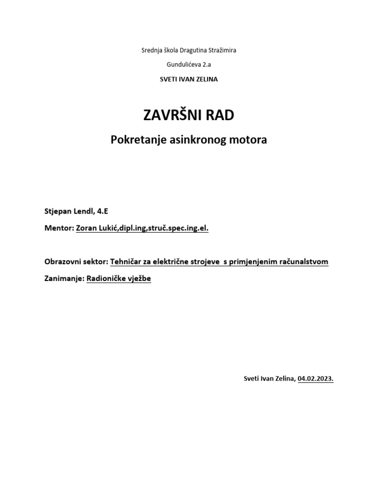 Zavrsni Rad-Promjene, Komplet Vol 2 Za Predati - Ali Word Dokument | PDF