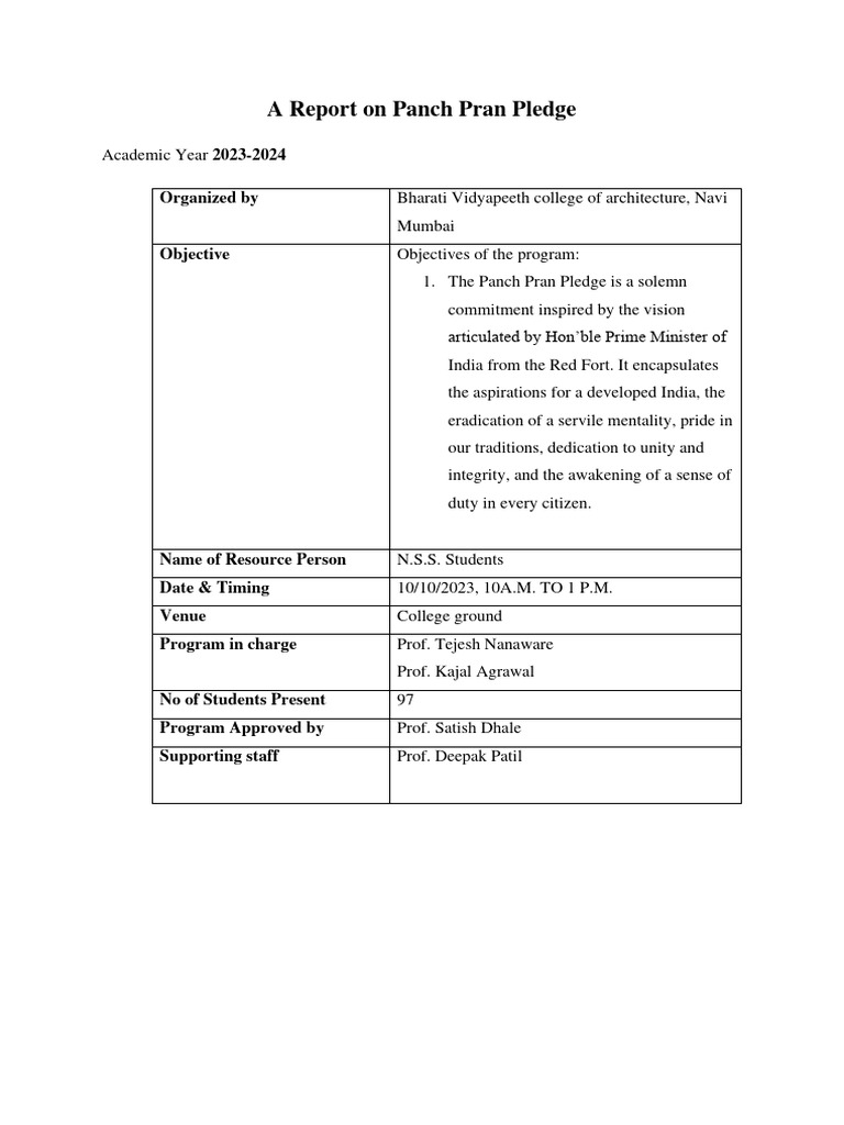 NSS ACTIVITIES REPORT | PDF