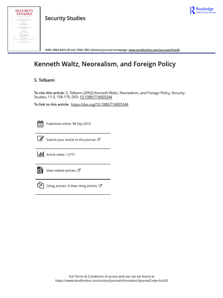 Neoclassical Realism in Foreign Policy | PDF | Gulf War | Iraq