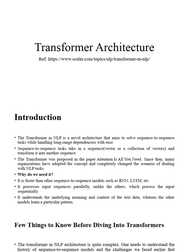 Understanding Transformer Architecture | PDF | Artificial Intelligence ...